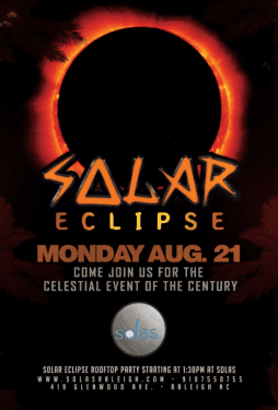 Rooftop Solar Eclipse Party at Solas Raleigh - Triangle on the Cheap