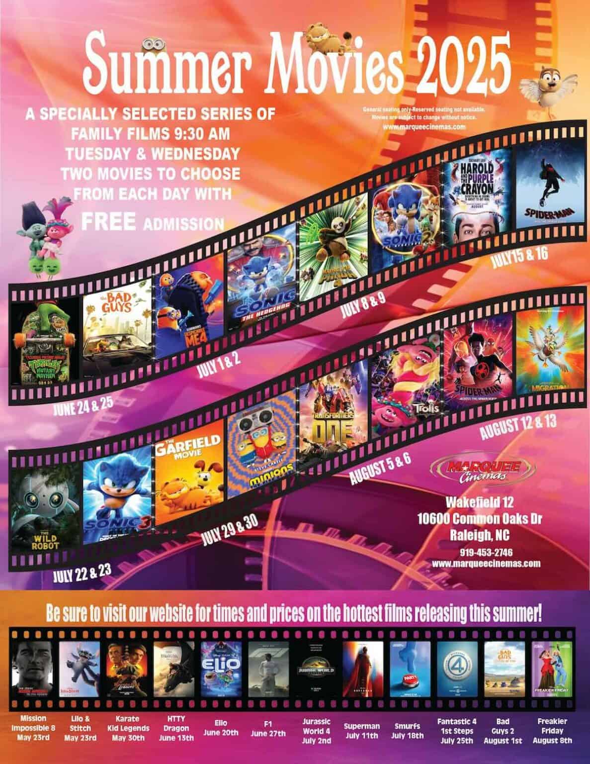 Free summer movie program for kids at Marquee Wakefield 12 - Triangle ...