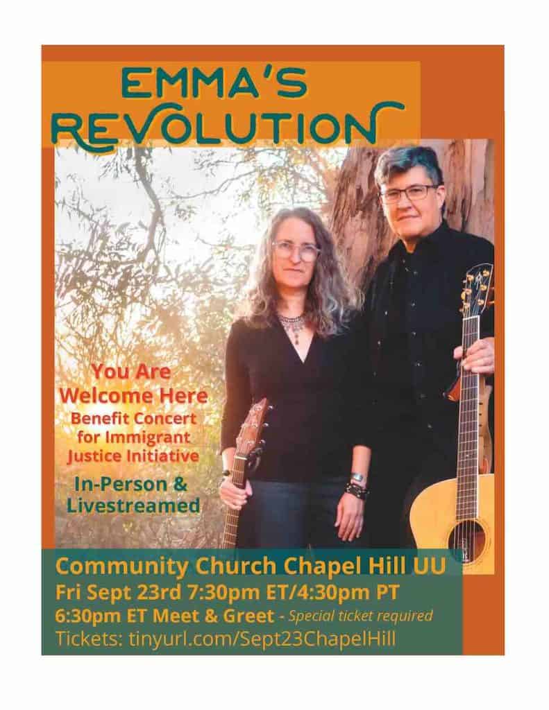 Benefit Concert in Chapel Hill "You Are Welcome Here" featuring Emma's ...