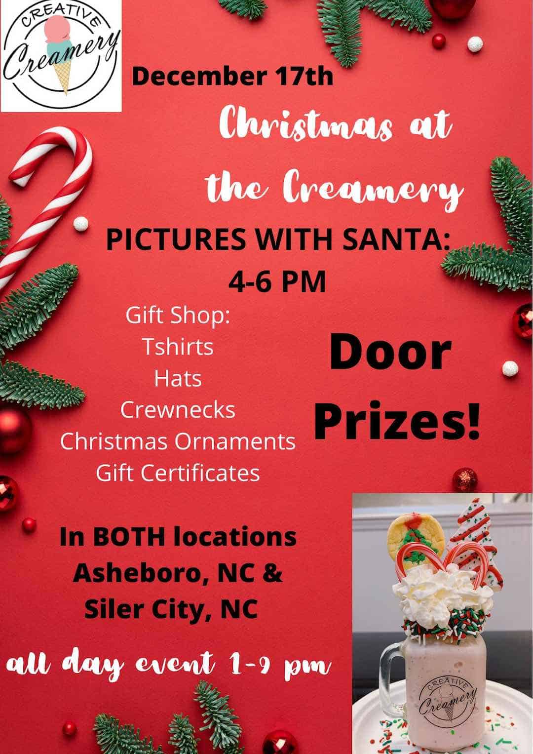 Christmas at Creative Creamery in Siler City - free pictures with Santa ...