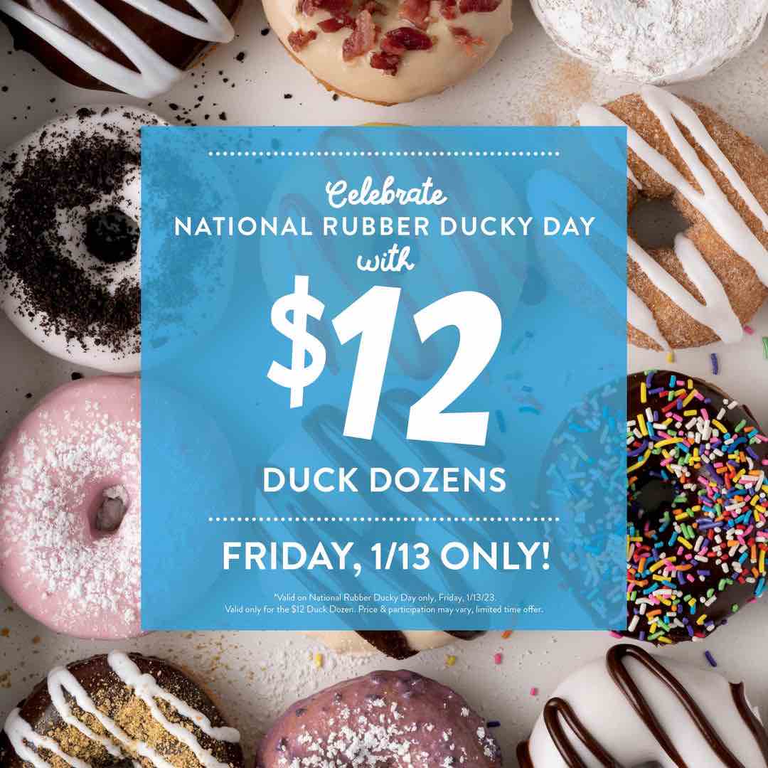 Duck Donuts: Special Deal for National Rubber Ducky Day Jan 13 ...