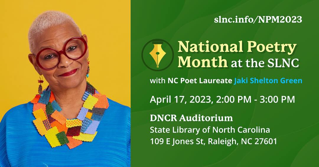 State Library of NC National Poetry Month Program with NC Poet Laureate ...