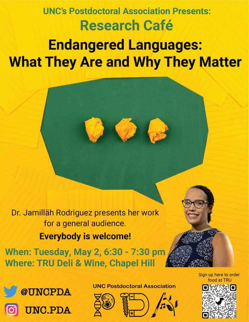 PDA Research Café - Endangered Languages May 2 - Triangle on the Cheap