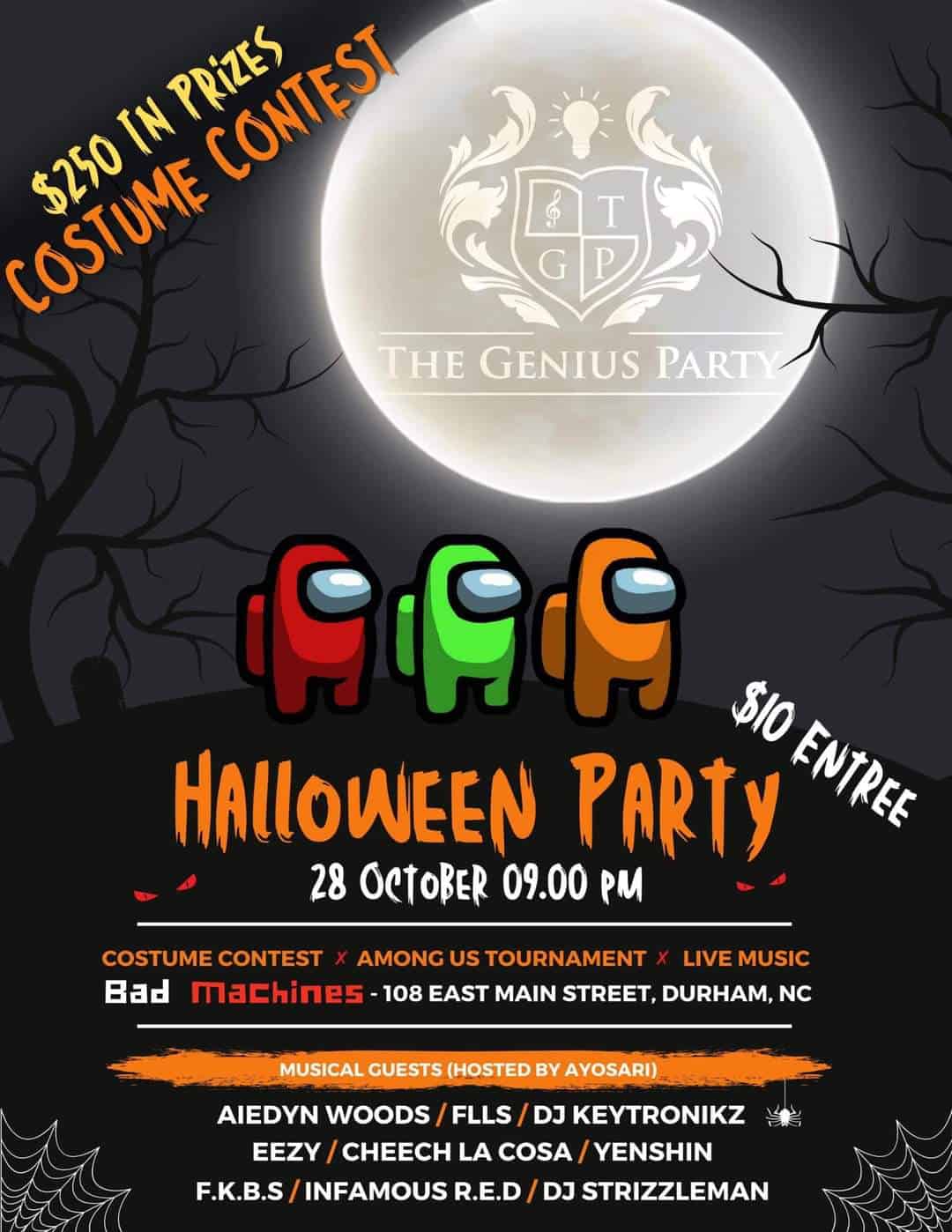 Genius Party Music Showcase and Costume Party - Halloween Event at Bad ...