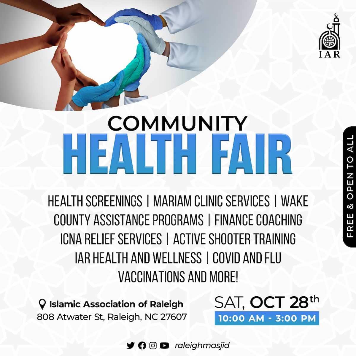 IAR Community Health & Resource Fair Oct 28 - Triangle on the Cheap