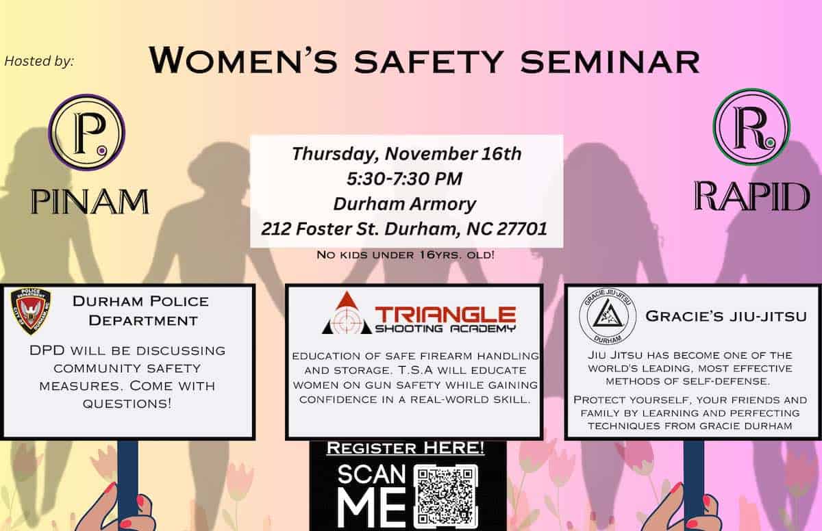 Free Women's Safety Seminar in Durham Nov 16 - Triangle on the Cheap