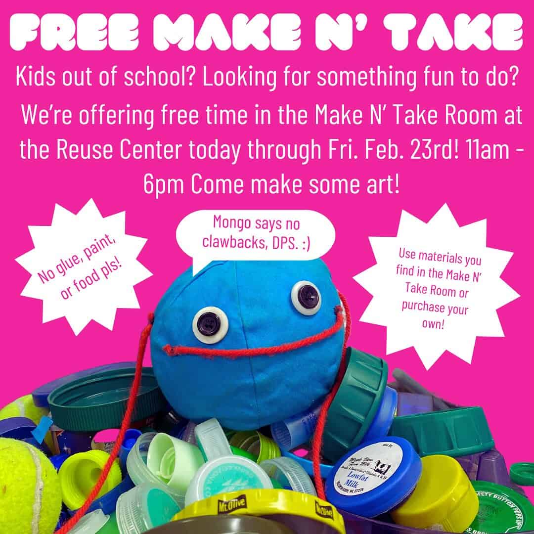 Scrap Exchange: Free Time in Make 'n' Take Room - Triangle on the Cheap