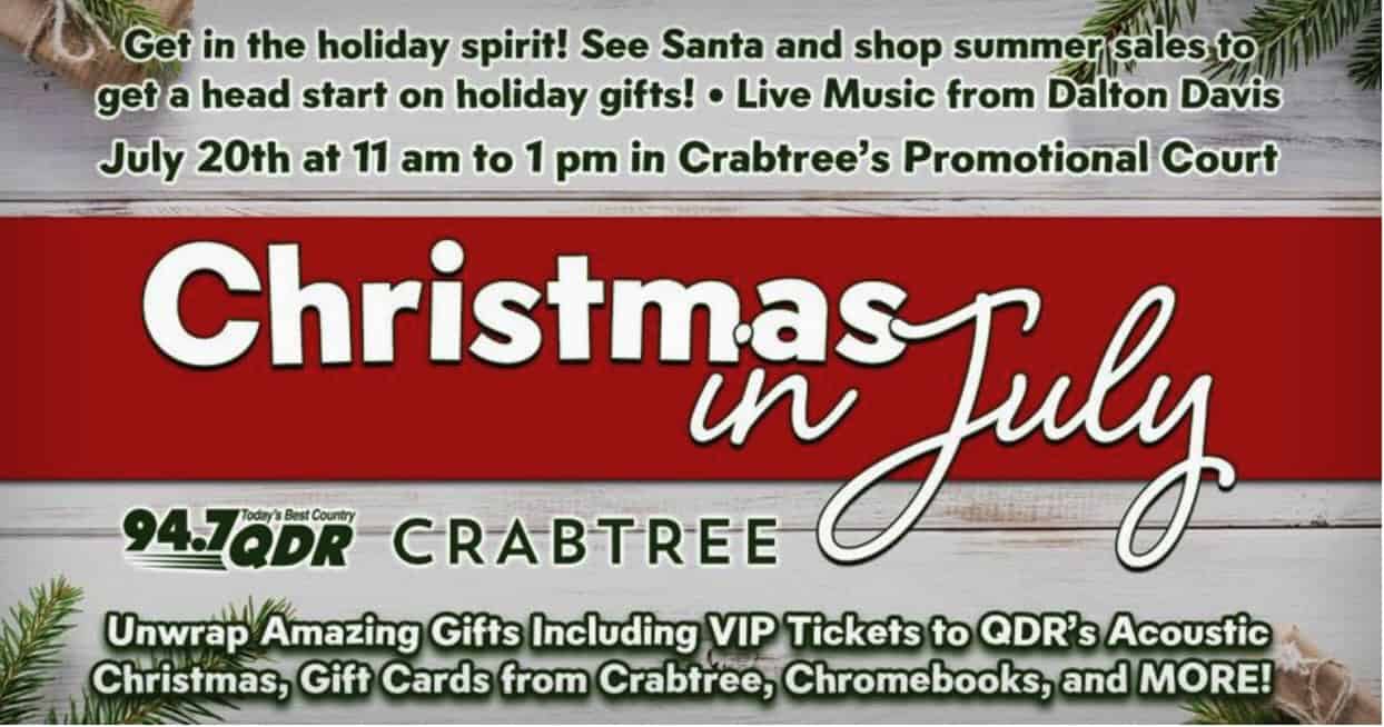 Christmas in July at Crabtree Valley Mall - Meet Santa and shop summer ...
