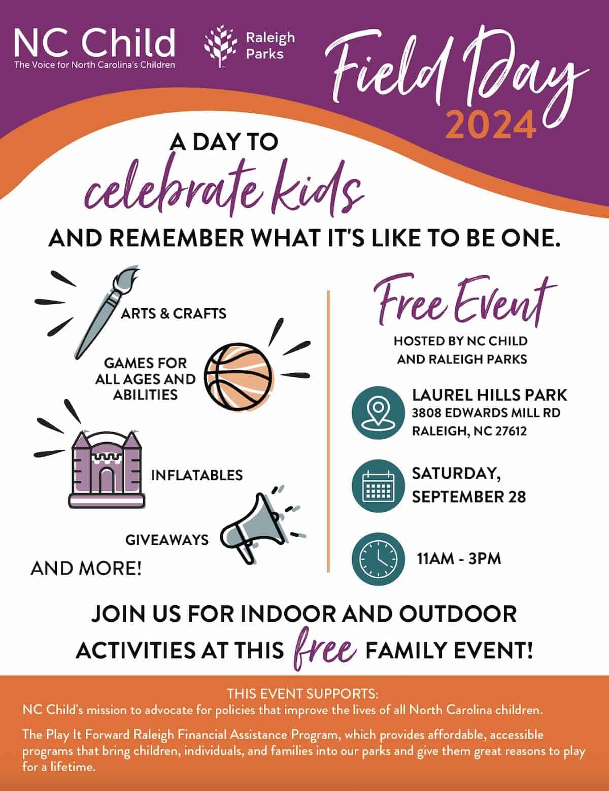 NC Child and Raleigh Parks: 2024 Field Day - Triangle on the Cheap