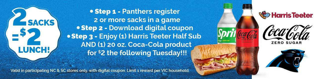 Harris Teeter: $2 lunch Nov. 12 because Panthers got 2 sacks - Triangle ...