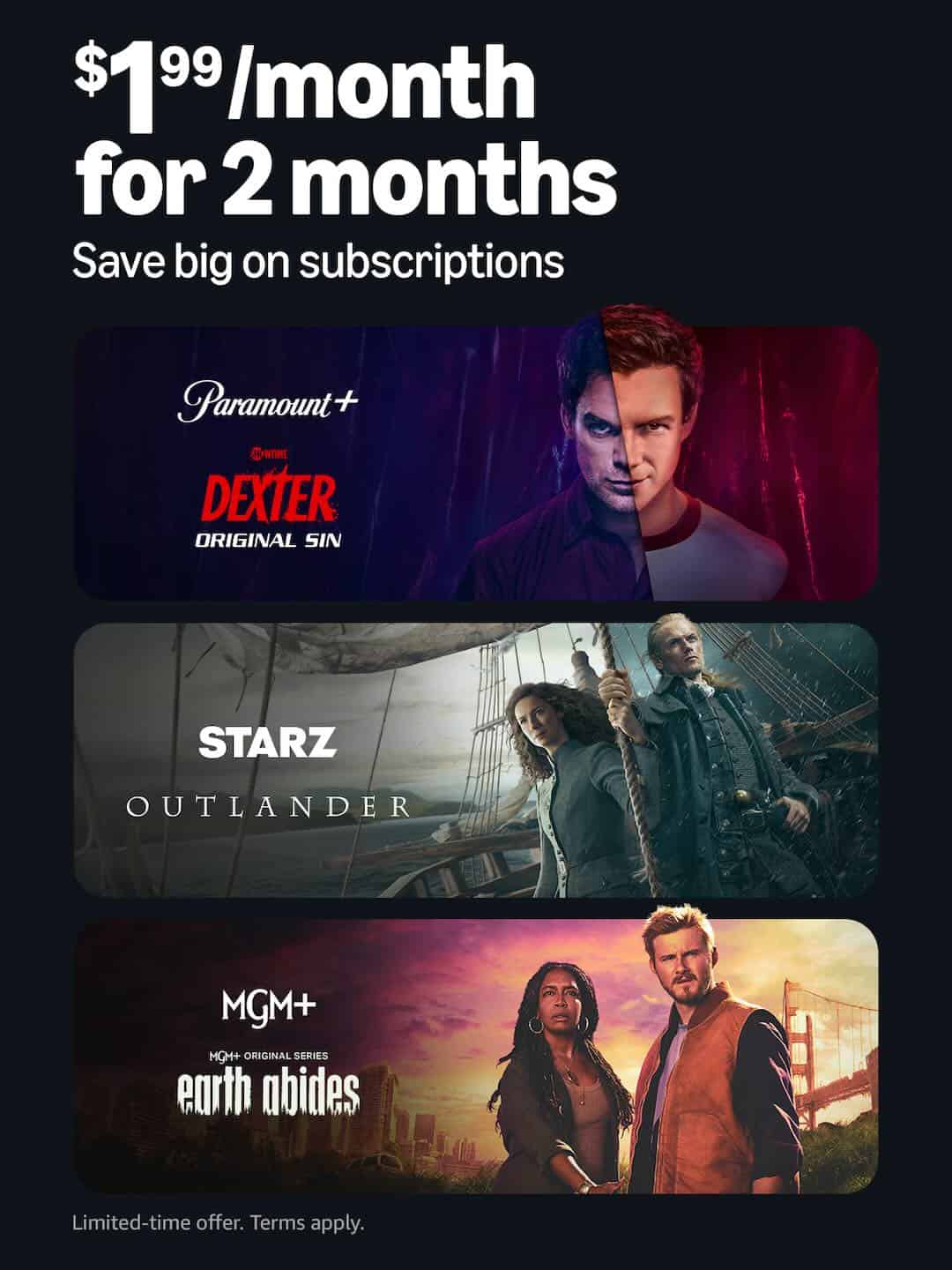 Digital Week Deals on Subscriptions: $1.99/month for Paramount+, Starz, MGM+ more - Triangle on ...