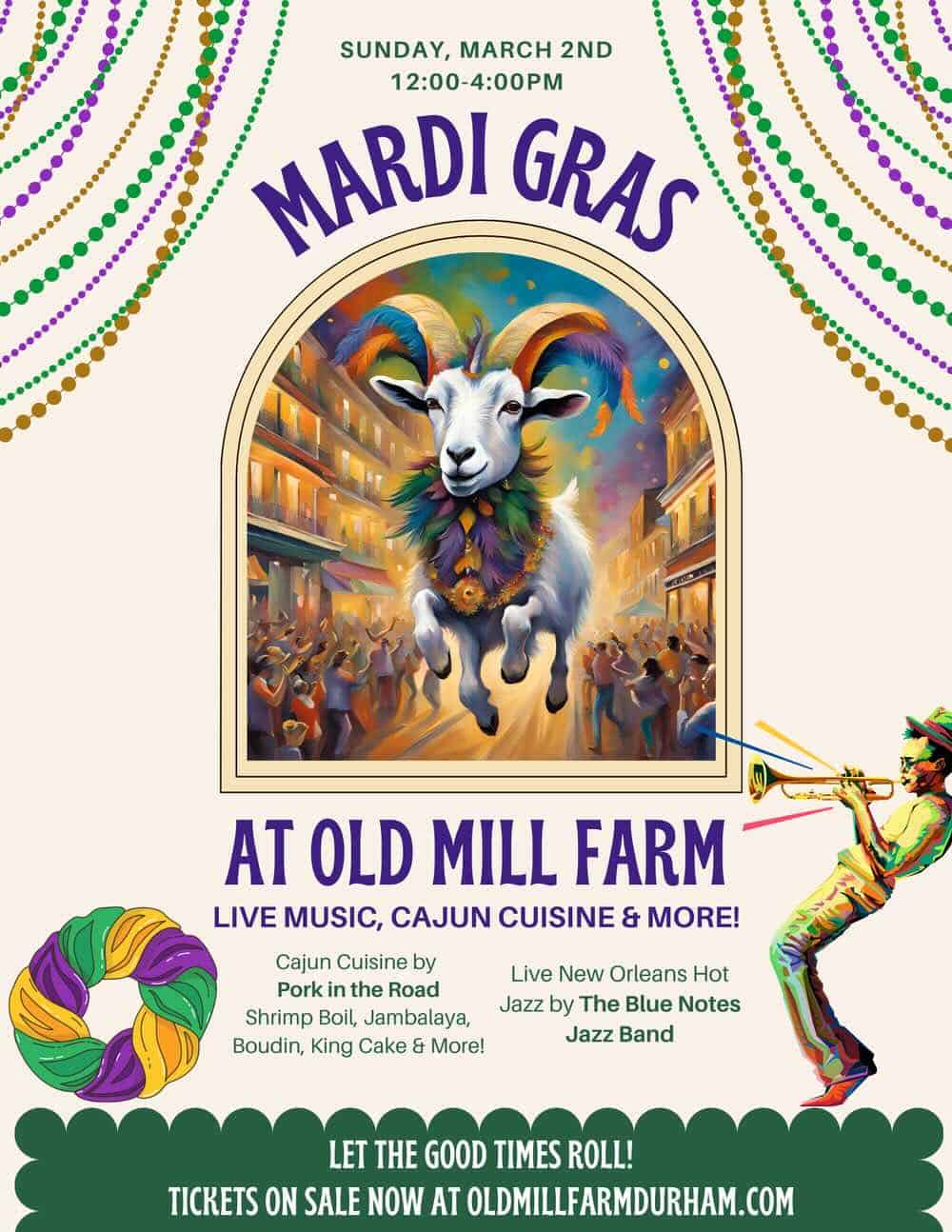 Mardi Gras at Old Mill Farm - Triangle on the Cheap