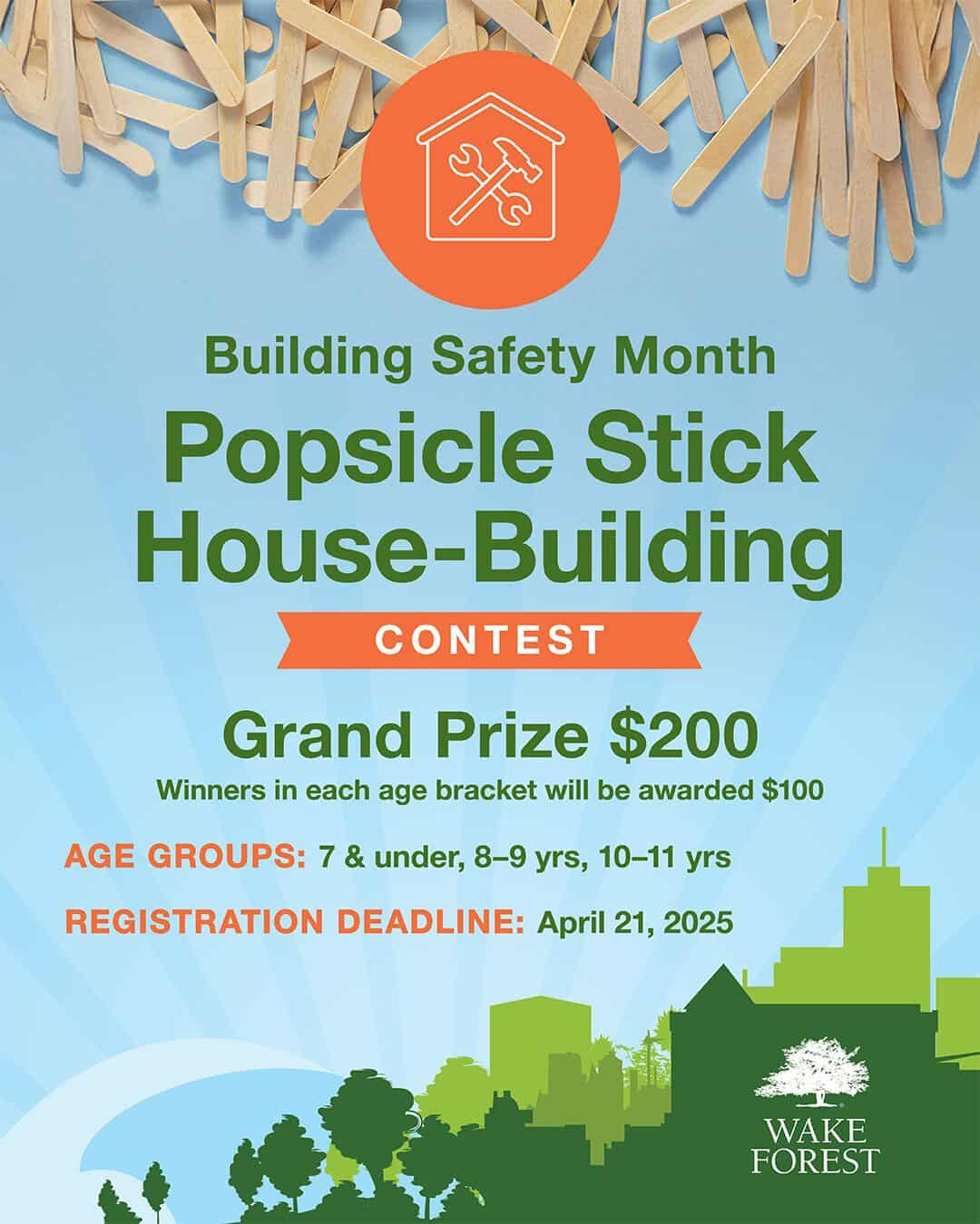 Kids can compete in a popsicle stick house building contest in Wake ...
