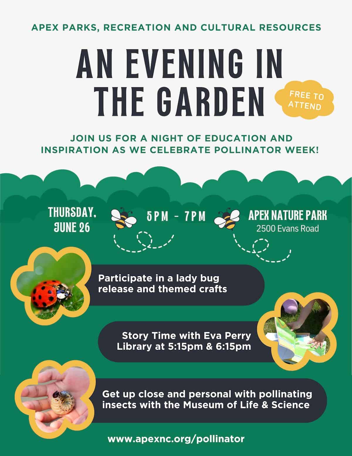 An Evening in the Garden at Apex Nature Park Pollinator Garden June 26 ...
