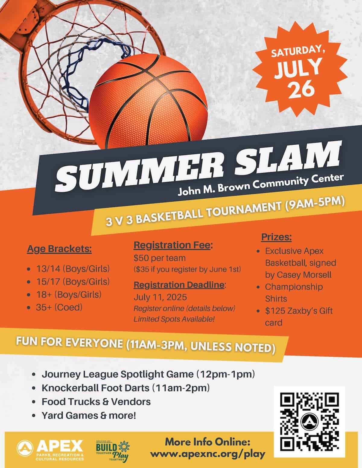 Summer Slam Basketball Tournament in Apex - low-priced event with lots ...