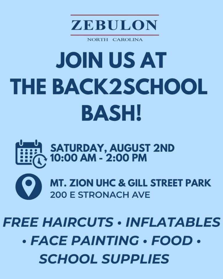 Zebulon Back2School Bash Aug. 2 - free school supplies, haircuts, more ...