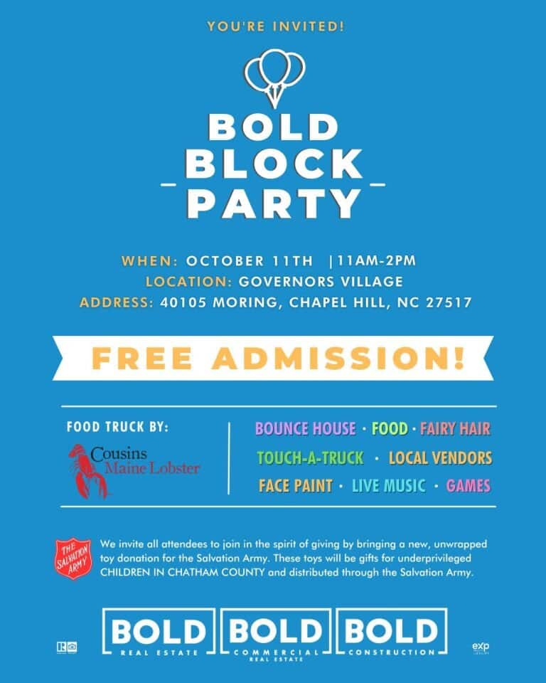 BOLD Block Party in Chapel Hill Oct. 11 - Triangle on the Cheap