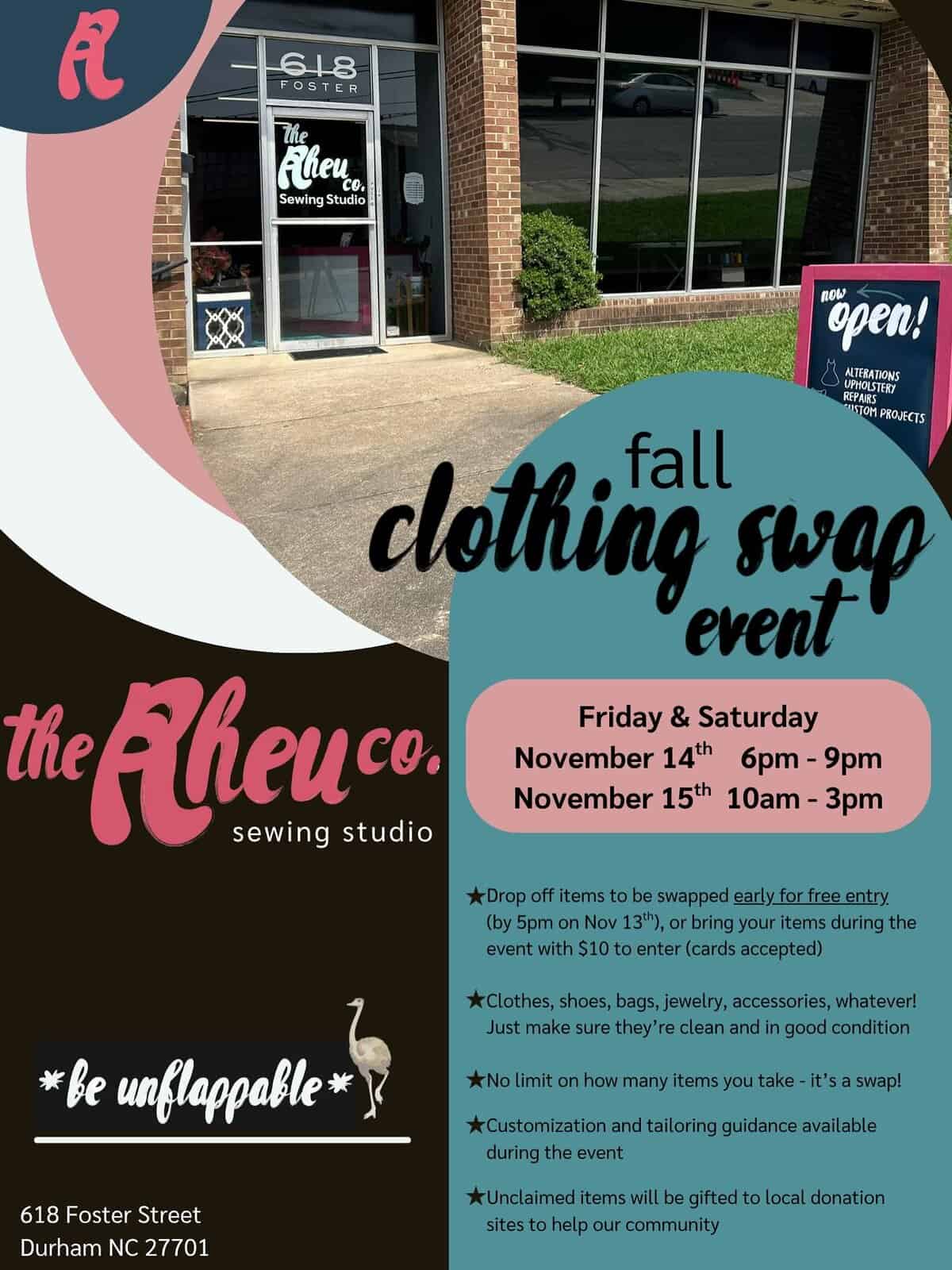 Fall Clothing Swap at The Rheu Co. in Durham Nov. 14-15 - Triangle on ...