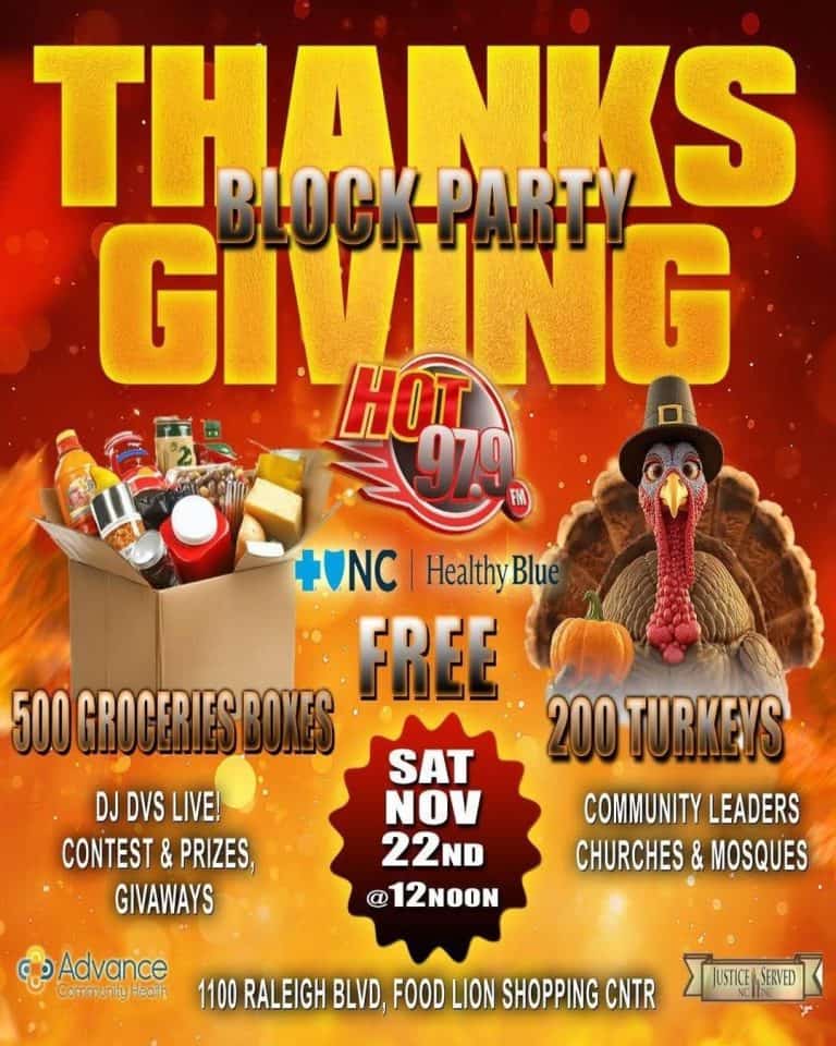 Thanksgiving Block Party and Turkey Giveaway with Hot 97.9 FM on Nov ...