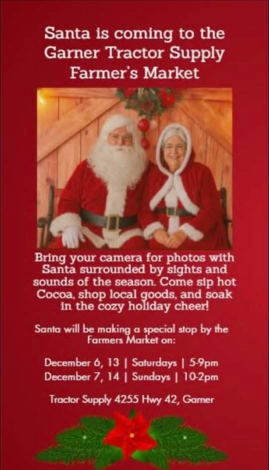 Santa at Garner Tractor Supply Farmers' Market Dec. 13-14 - Triangle on ...