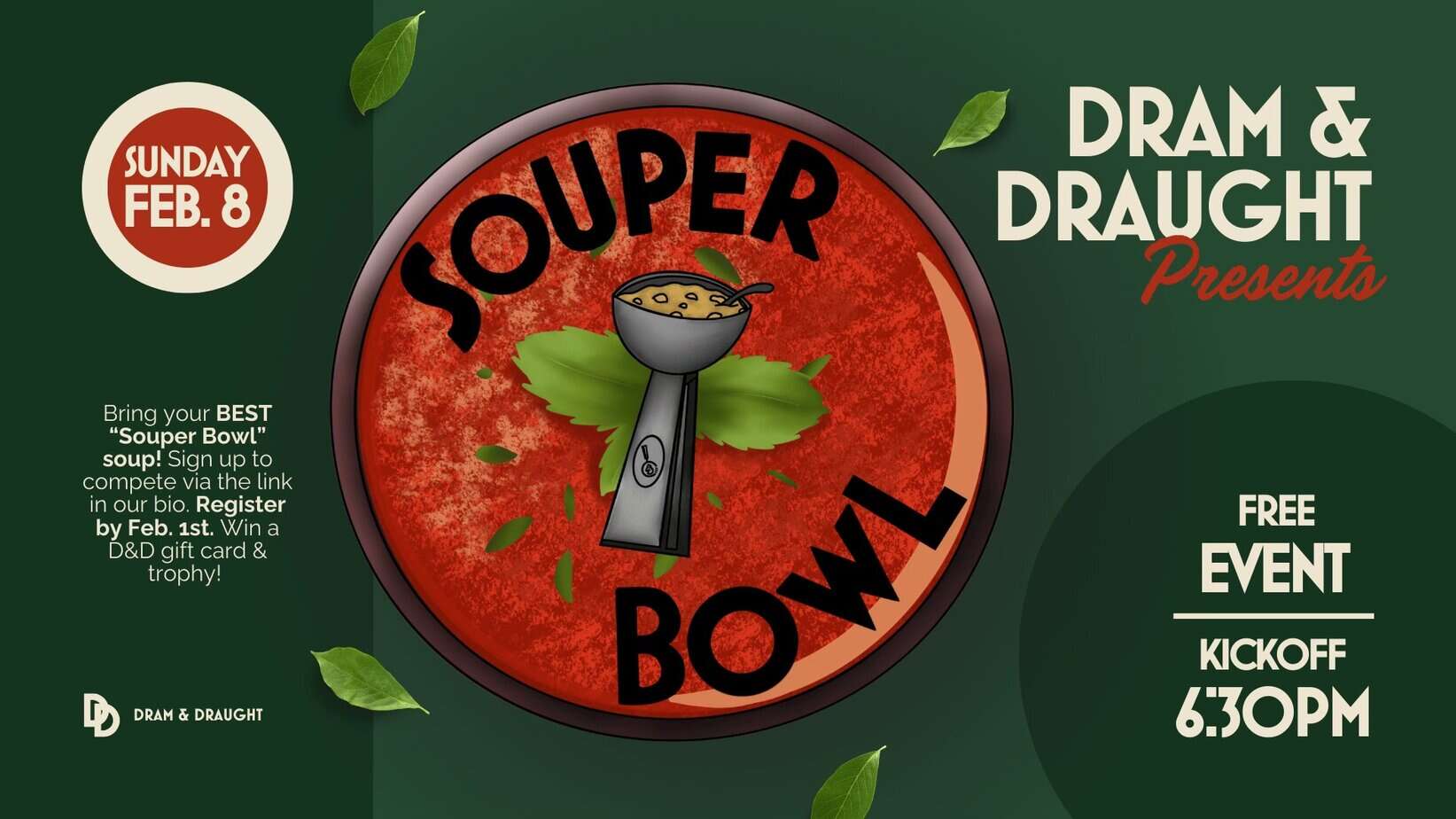 "Souper Bowl" at Dram & Draught - Super Bowl Watch Party and Soup ...
