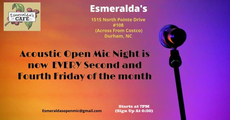 Acoustic Open Mic Nights at Esmeralda's Cafe in Durham - Triangle on ...