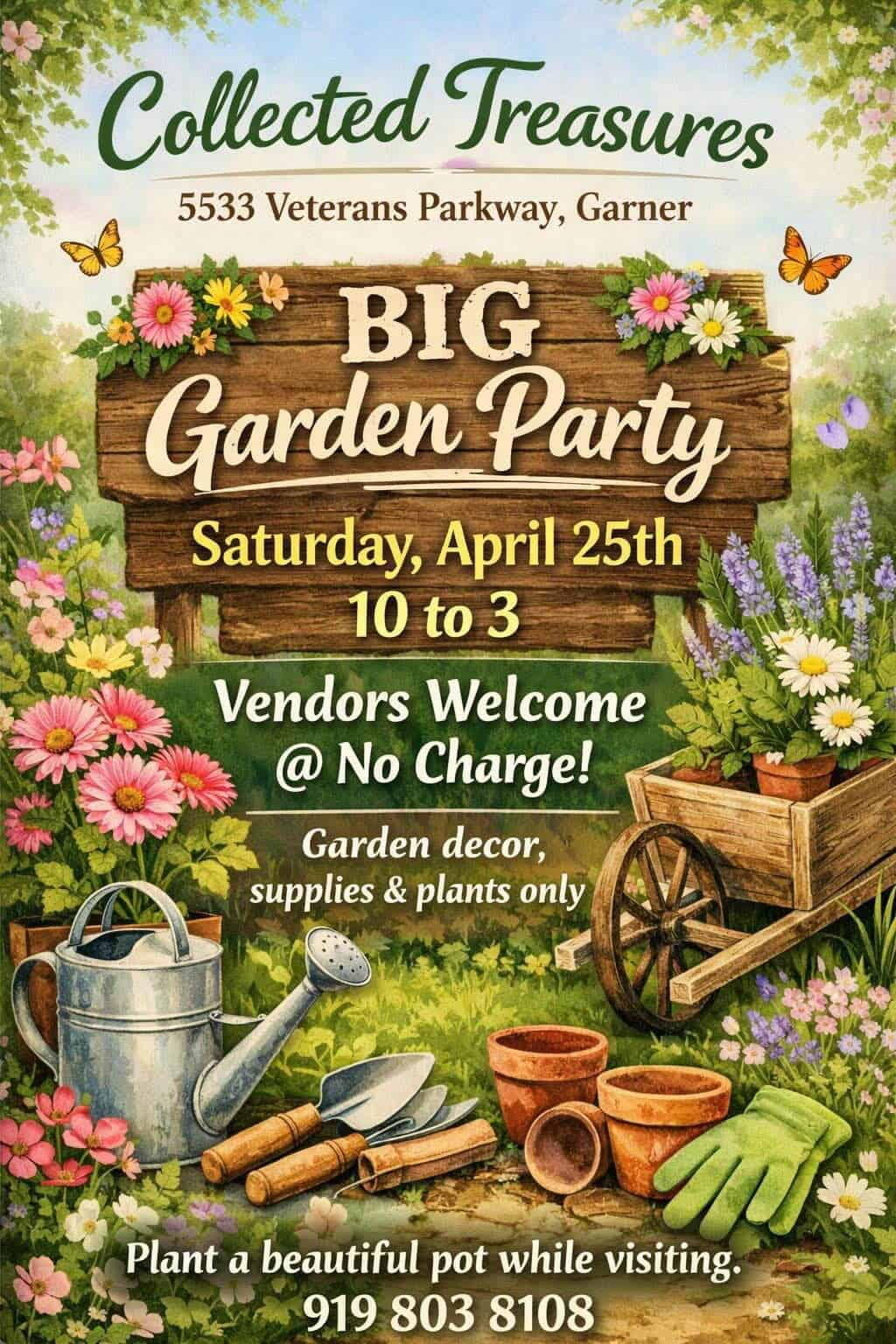 Garden Party at Collected Treasures in Garner on Apr. 25 - Triangle on ...