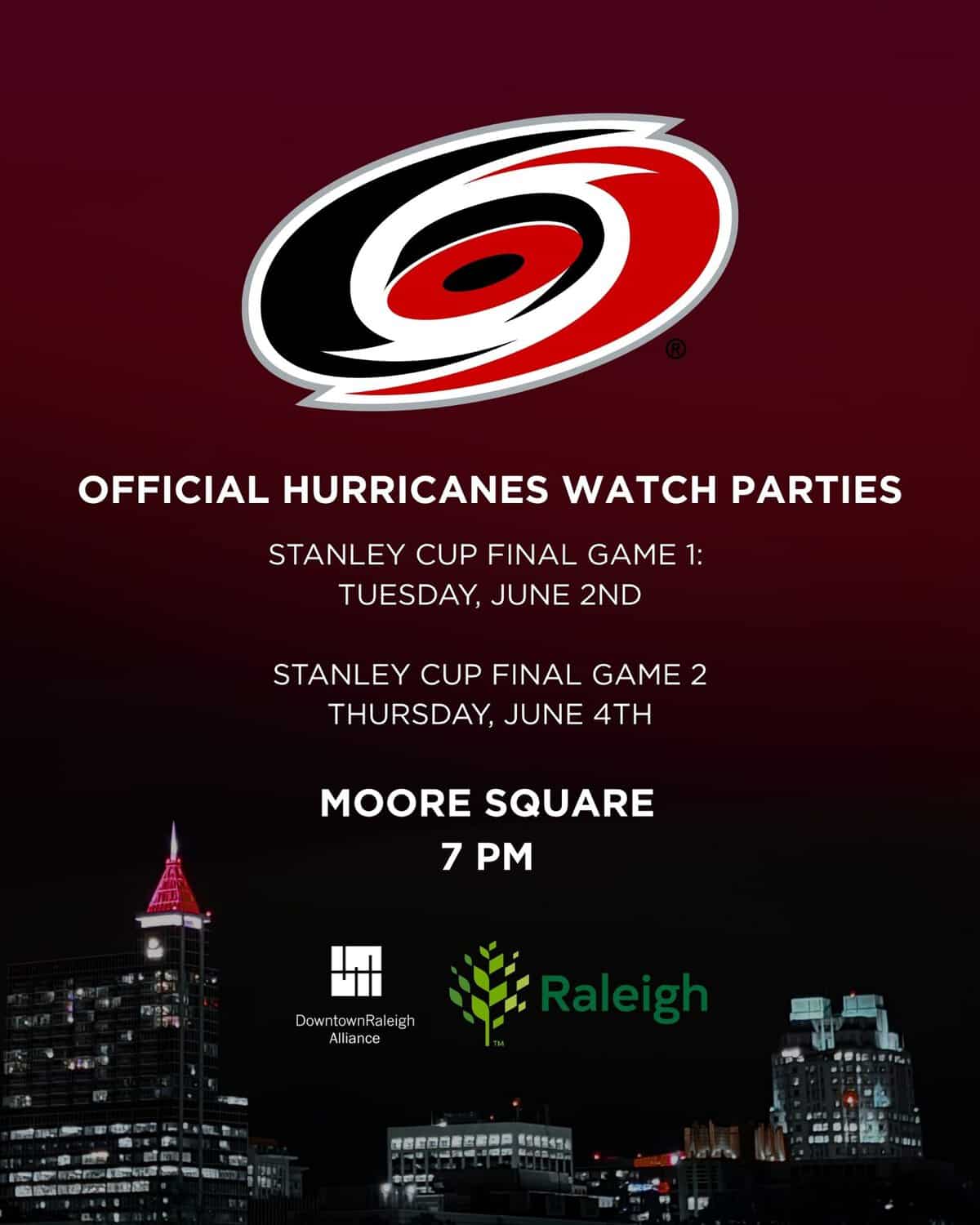 Official Hurricanes Stanley Cup Finals Watch Parties at Moore Square ...