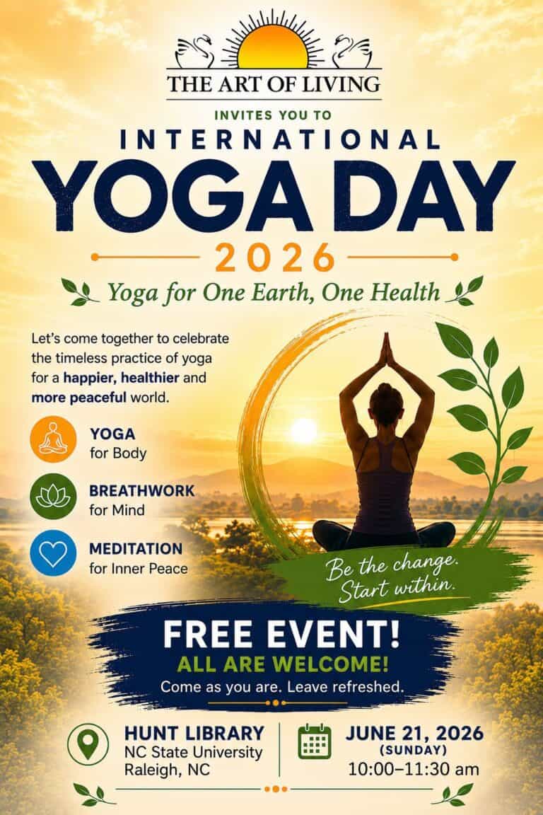 International Yoga Day with The Art of Living, at Hunt Library June 21 ...