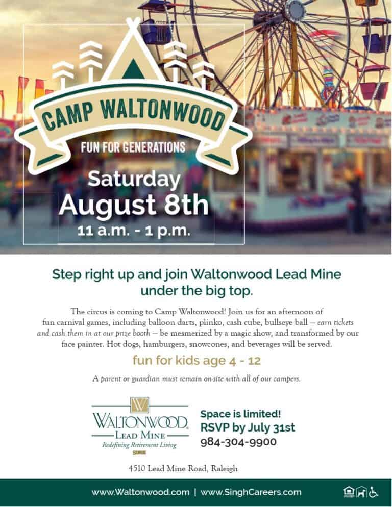 Camp Waltonwood: Free carnival-themed event for kids at Waltonwood Lead ...