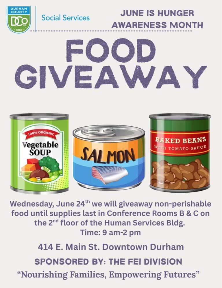 Food Giveaway at Durham County Department of Social Services June 24 ...